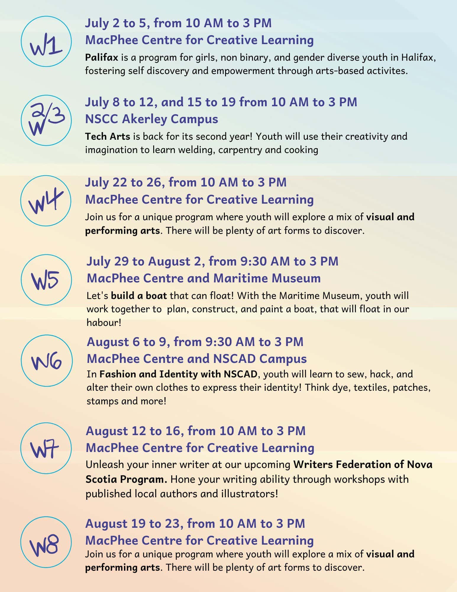 Programs - MacPhee Centre for Creative Learning
